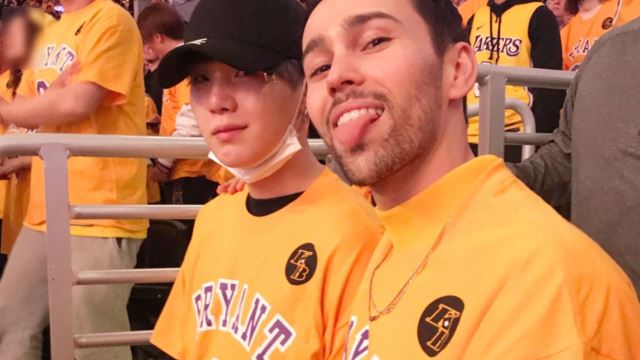 BTS SUGA & MAX Go to the Lakers Game Together