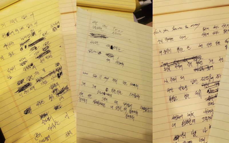 [SBS Star] BTS SUGA Shares Sneak Peek of His Handwritten Notes for Lyrics