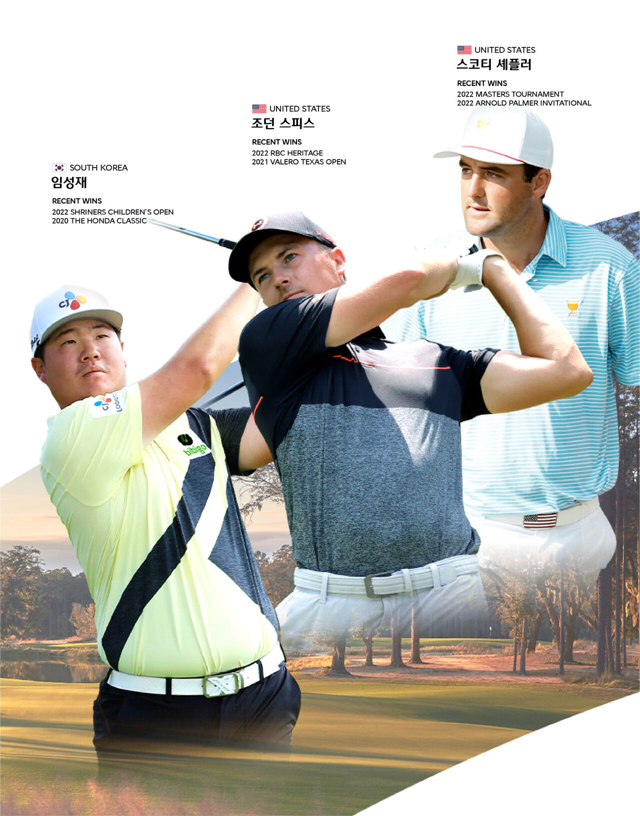 세계 1위 셰플러 · 초대 챔피언 토머스, PGA 투어 더 CJ컵 출전