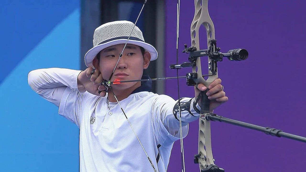 [항저우AG] 끝까지 지켜낸 3점 차…양재원 준결승 진출 (양궁 컴파운드 남자 개인 8강)
