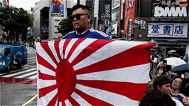 Rising Sun Flag Appears Again on Streets After Being Blocked from Stadiums