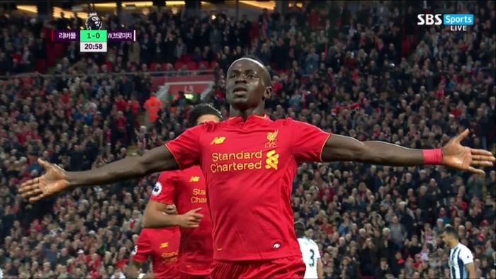 SBS 스포츠 골프 뉴스 : 전체뉴스 : [EPL] '마네 1G 1AS' 리버풀, 홈에서 웨스트브롬 2-1 격파 : SBS