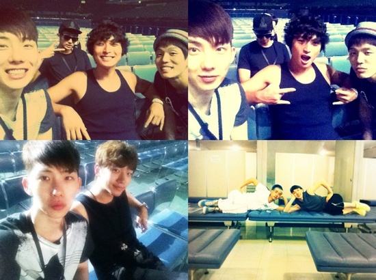 조권, 2AM-2PM 멤버들과 '장난기 가득' 다정샷