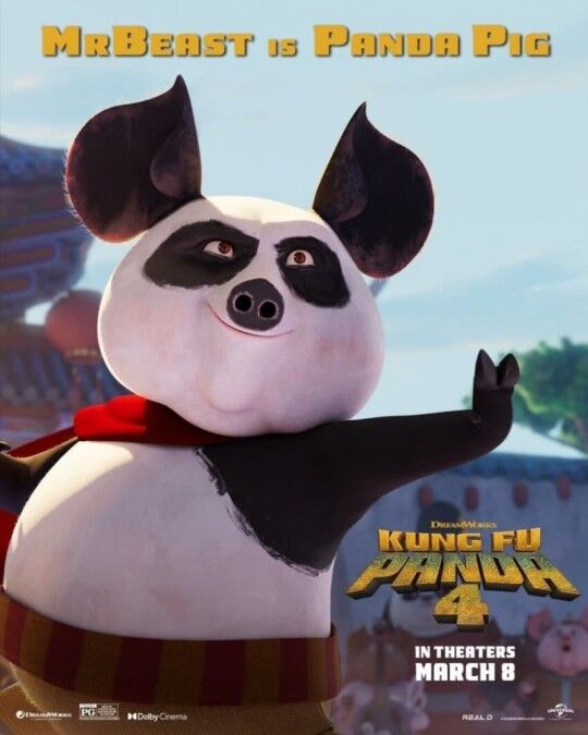 '전 세계 1위 유튜버' 미스터비스트, '쿵푸팬더4'서 목소리 연기