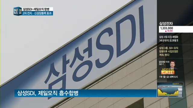 삼성SDI-제일모직 합병.. "소재-부품 시너지" - SBS Biz