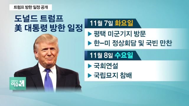 트럼프 방한 일정 공개…“경제가 핵심이슈…DMZ 방문 안한다” - SBS Biz