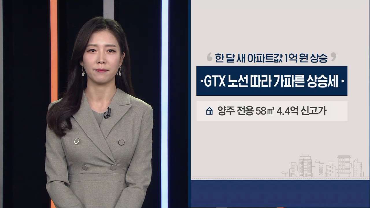 한달 새 아파트값 1억원 ↑…GTX 노선 따라 가파른 상승세 - SBS Biz